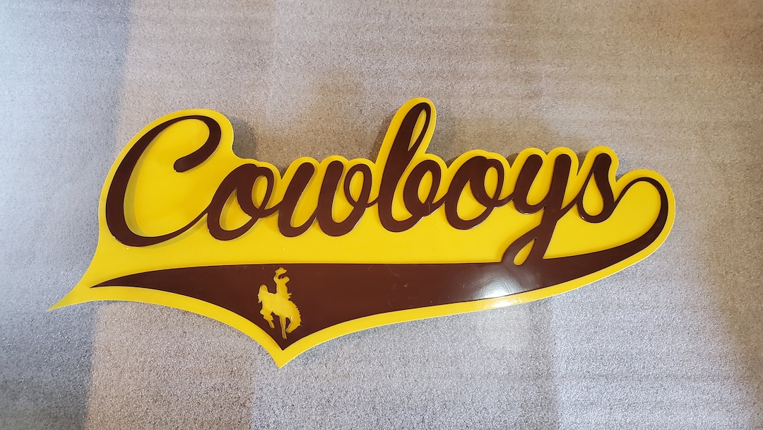 University of Wyoming cowboys Cursive Sports Banner With Steamboat - Etsy