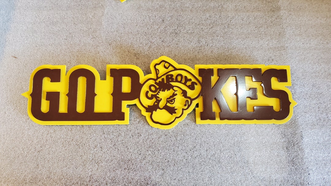 University of Wyoming Pistol Pete "go Pokes" Sign - Etsy