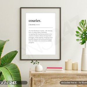 Courier Poster | Courier Quote Definition Poster | Printed Poster ...