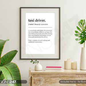 Taxi Driver Poster | Taxi Driver Quote Definition Poster | Printed Poster | Funny | Poster ...