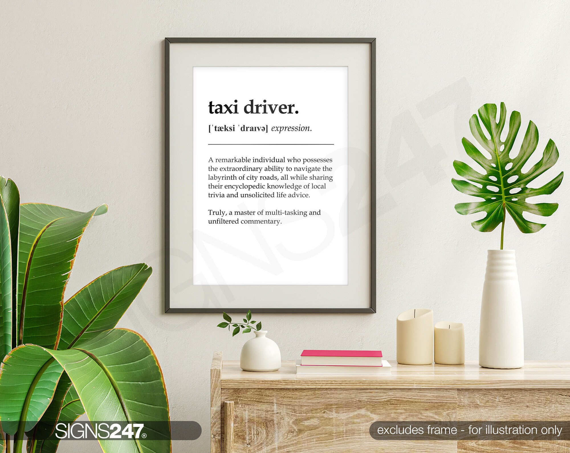 Taxi Driver Poster | Taxi Driver Quote Definition Poster | Printed ...