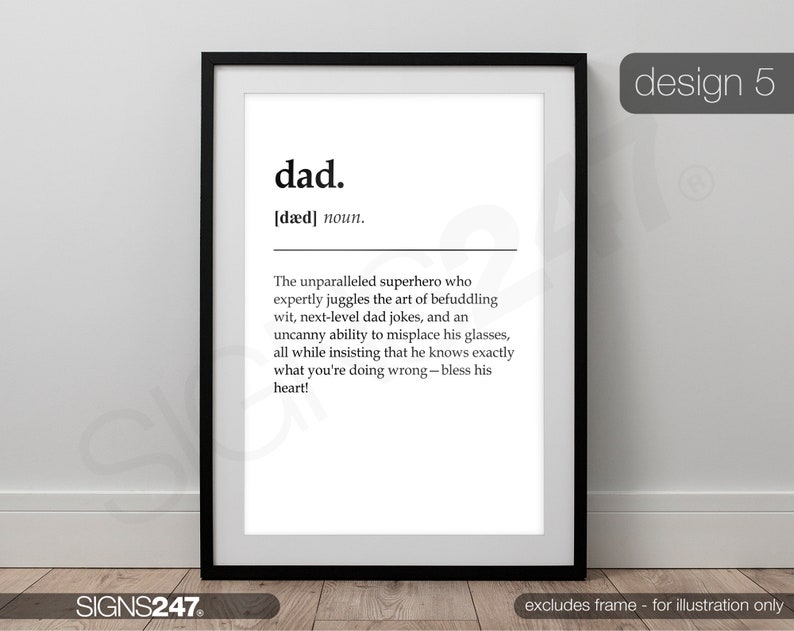 Dad Poster | Dad Quote Definition Poster | Printed Poster | Funny ...