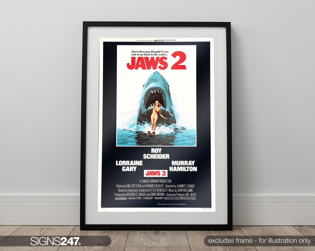 Jaws 2 Poster | Movie Poster | Movie Prints for Cinema Rooms | Wall Art | Home Decor | A0 A1 A2 ...