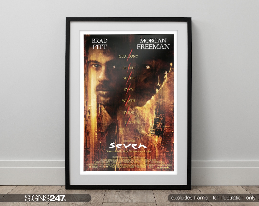 Seven Brad Pitt Morgan Freeman Poster Movie Poster Movie Prints for ...