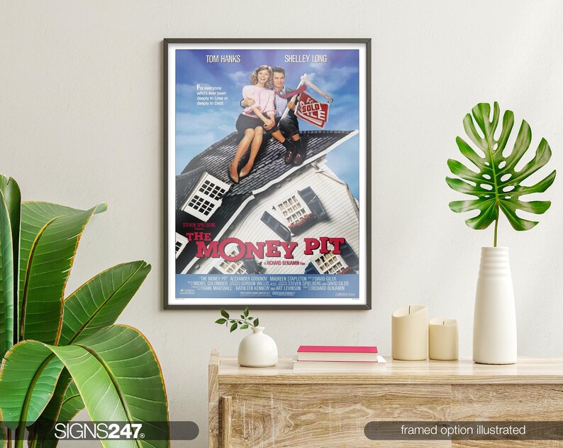 The Money Pit Movie Poster | Tom Hanks | Shelley Long | 1986 | Movie ...