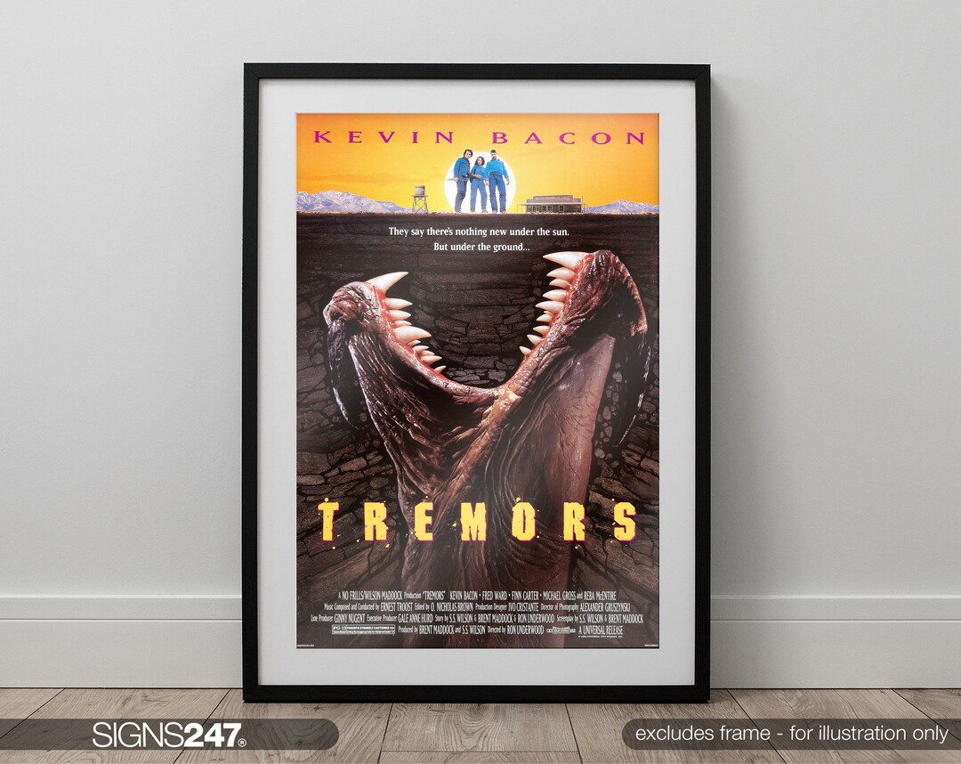 Tremors Poster | Kevin Bacon | Fred Ward | Finn Carter | 1990 | Movie ...