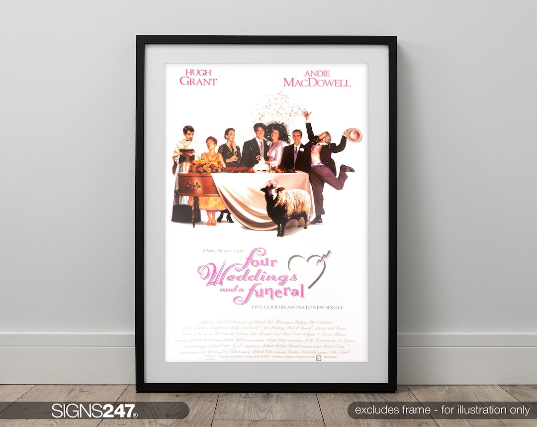 Four Weddings and A Funeral Movie Poster | Hugh Grant | Andie Macdowell ...
