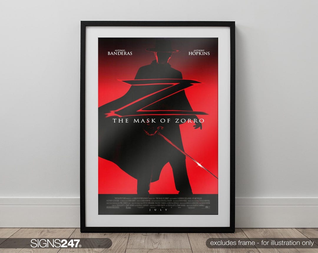 The Mask of Zorro Poster Antonio Banderas Anthony Hopkins Catherine ...