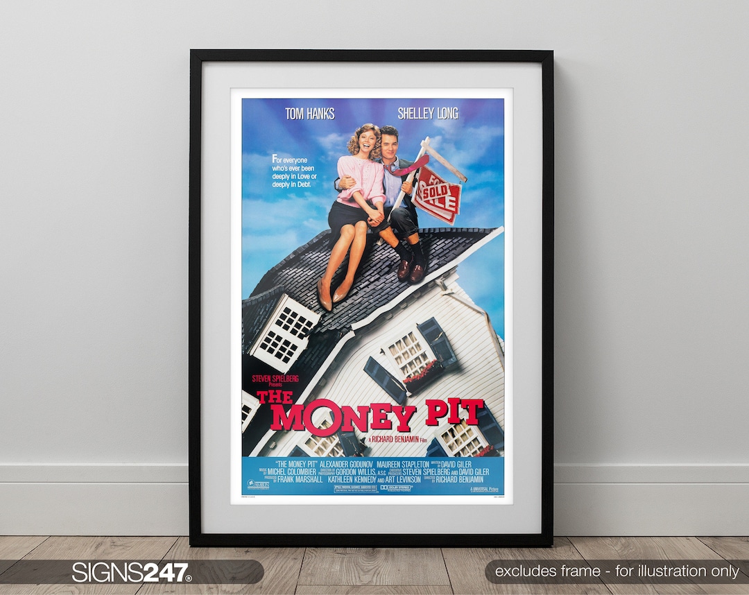 The Money Pit Movie Poster | Tom Hanks | Shelley Long | 1986 | Movie ...