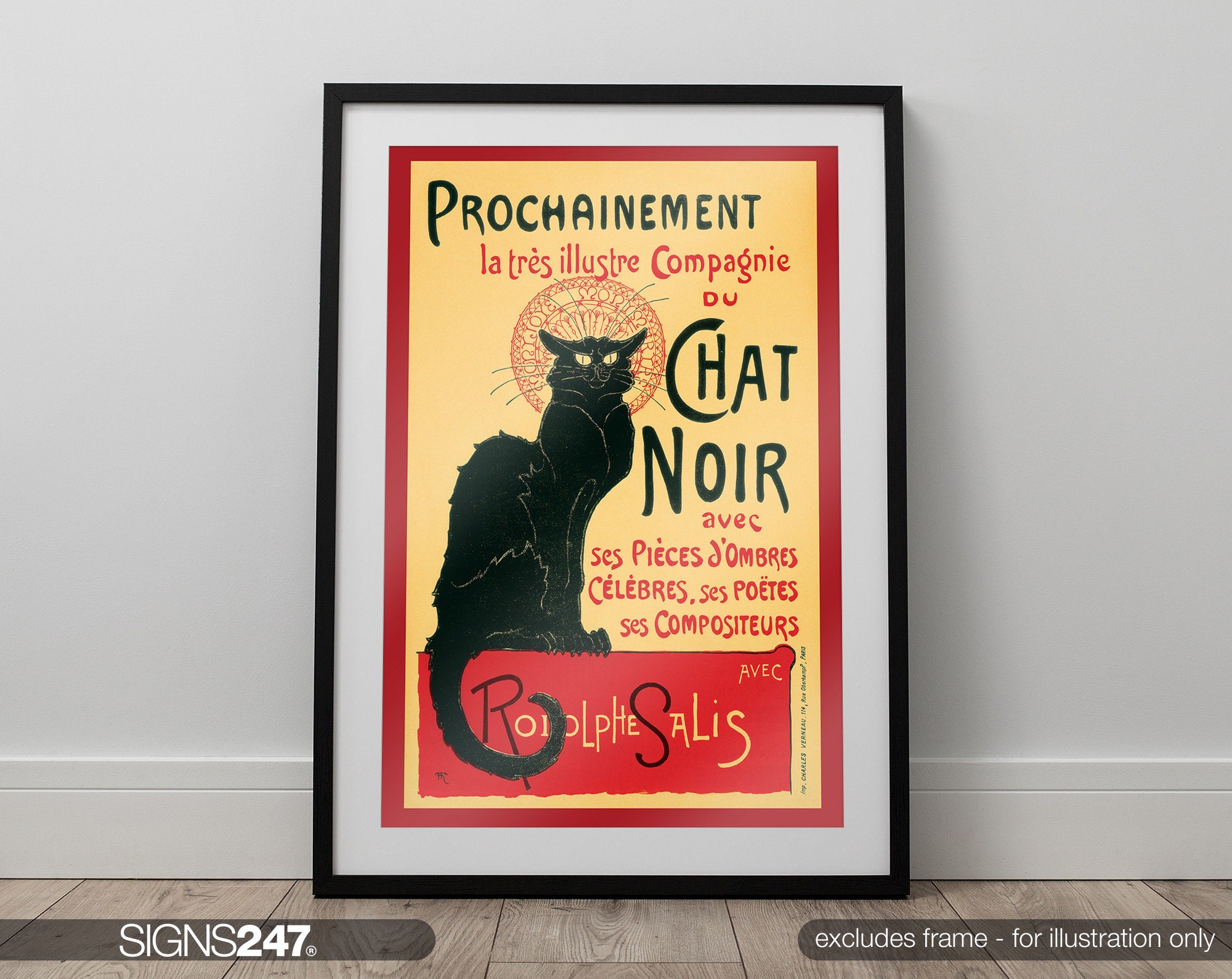 Le Chat Noir Poster Framed