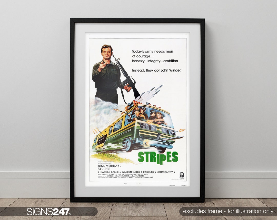 Stripes Bill Murray Poster Movie Poster Movie Prints for Cinema Rooms ...