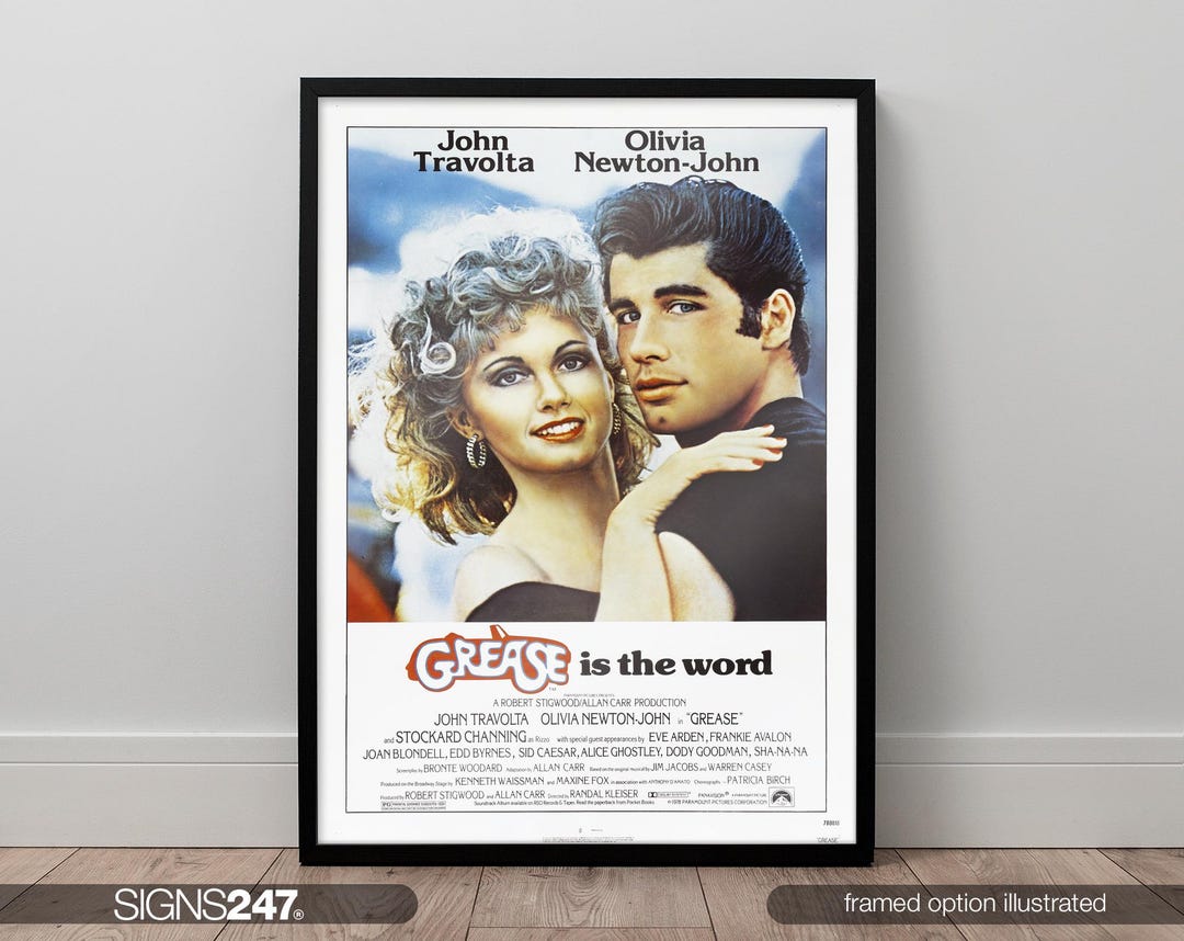 John Travolta Grease Poster | Movie Poster | Movie Prints for Cinema ...