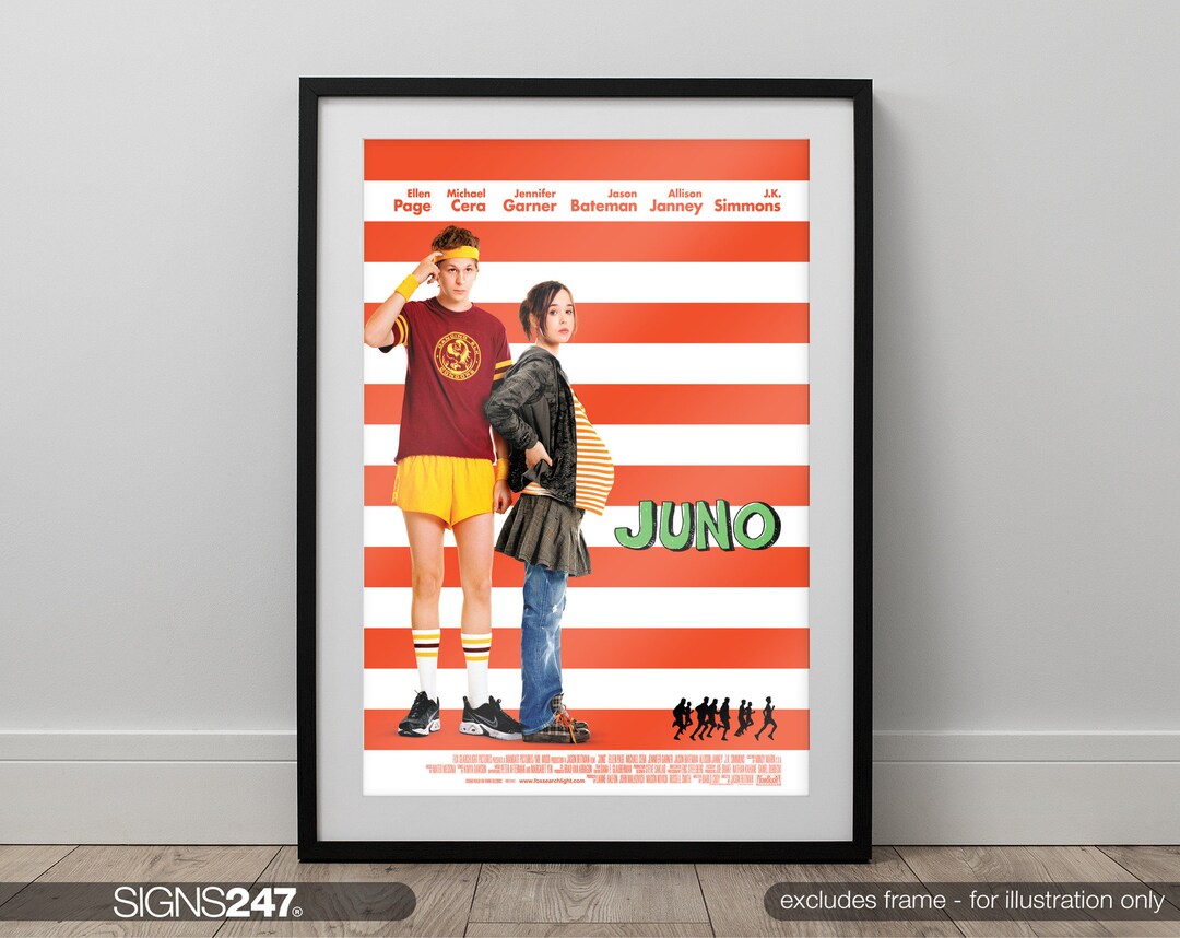 Juno Poster Movie Poster Ellen Page Michael Cera 2007 Movie Prints for Cinema Rooms Wall Art ...