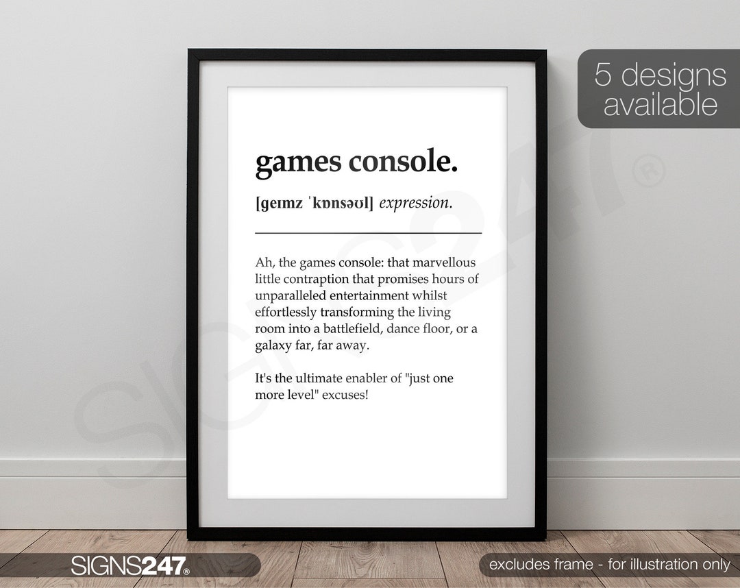 Games Console Poster | Games Console Quote Definition Poster | Printed ...