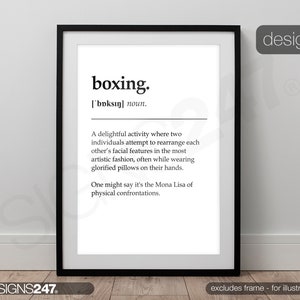 Boxing Poster | Boxing Quote Definition Poster | Printed Poster | Funny ...