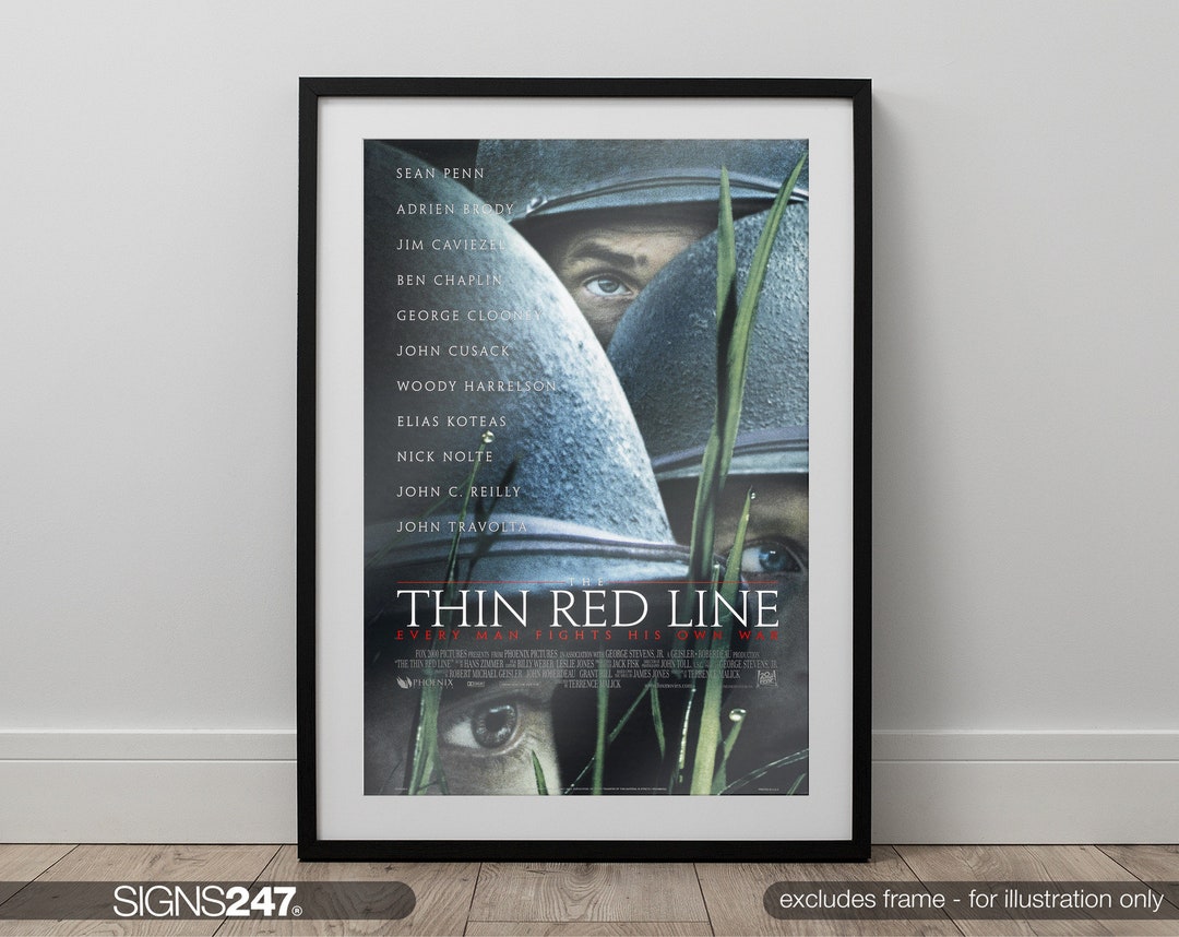 The Thin Red Line Movie Poster Sean Penn Adrien Brody Jim Caviezel 1998 ...