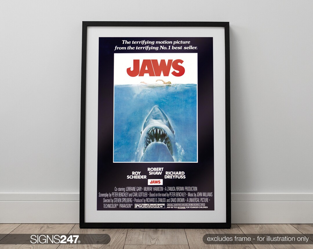 Jaws Movie Poster Movie Prints for Cinema Rooms Wall Art Home Decor A0 ...