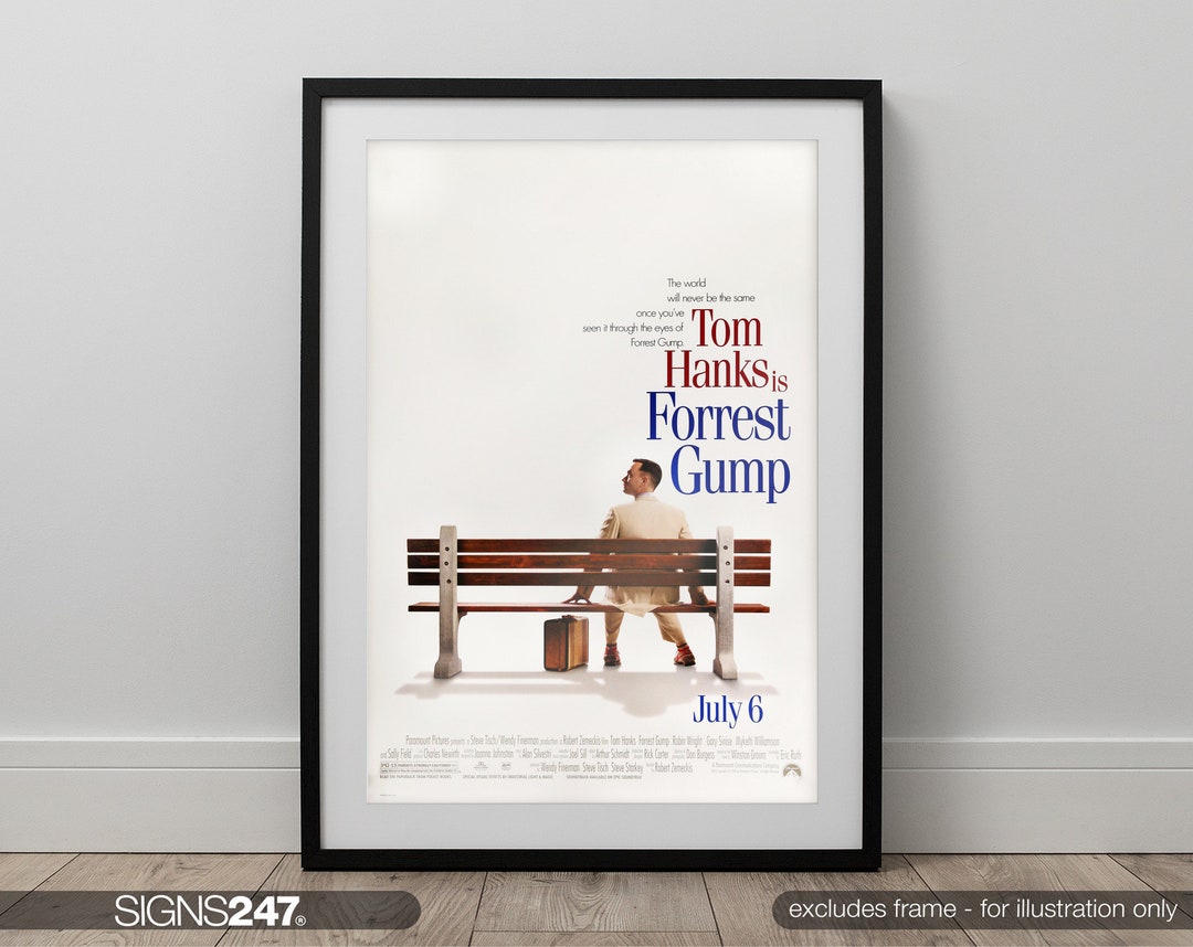 Forrest Gump Tom Hanks Poster | Movie Poster | Movie Prints for Cinema Rooms | Wall Art | Home ...