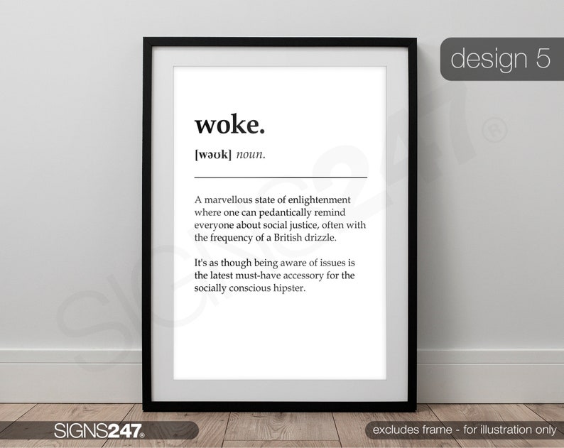 Woke Poster | Woke Quote Definition Poster | Printed Poster | Funny ...