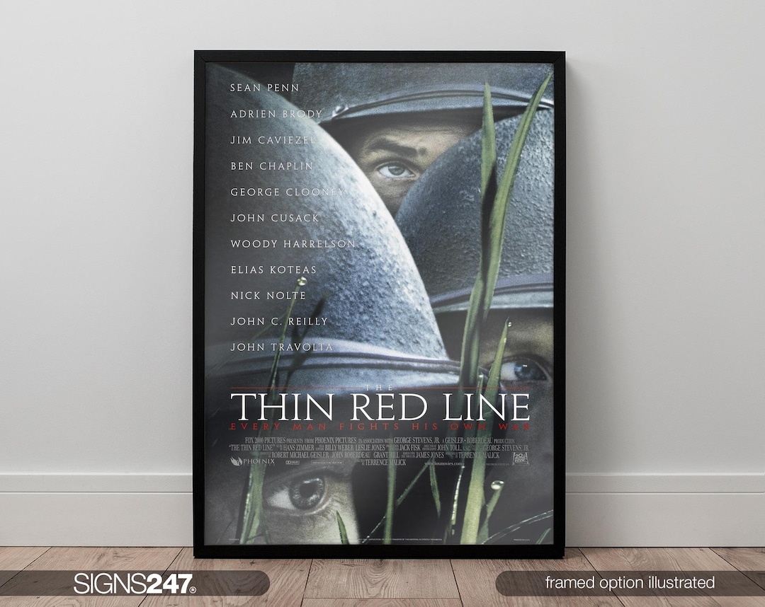 The Thin Red Line Movie Poster | Sean Penn | Adrien Brody | Jim ...