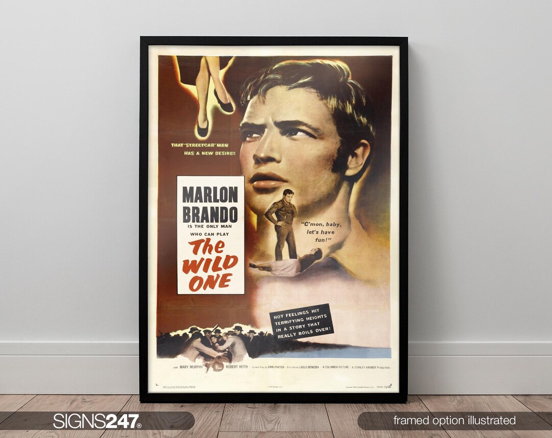 The Wild One Movie Poster | Marlon Brando | Mary Murphy | Robert Keith ...