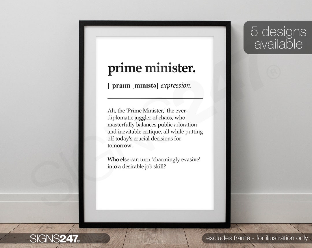 Prime Minister Poster | Prime Minister Quote Definition Poster ...