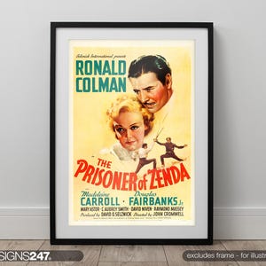 The Prisoner Of Zenda Poster Ronald Colman Madeleine Carroll