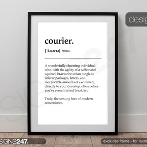 Courier Poster | Courier Quote Definition Poster | Printed Poster ...
