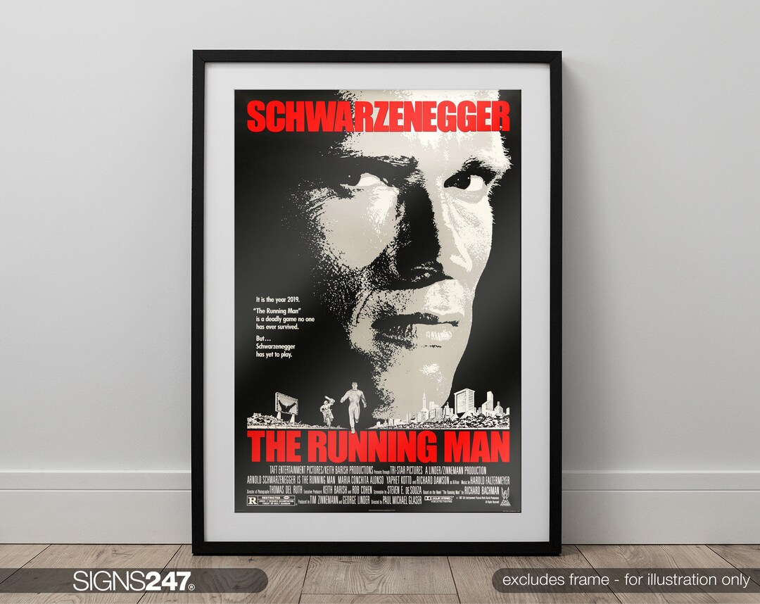 The Running Man Movie Poster Arnold Schwarzenegger 1987 Movie Prints ...