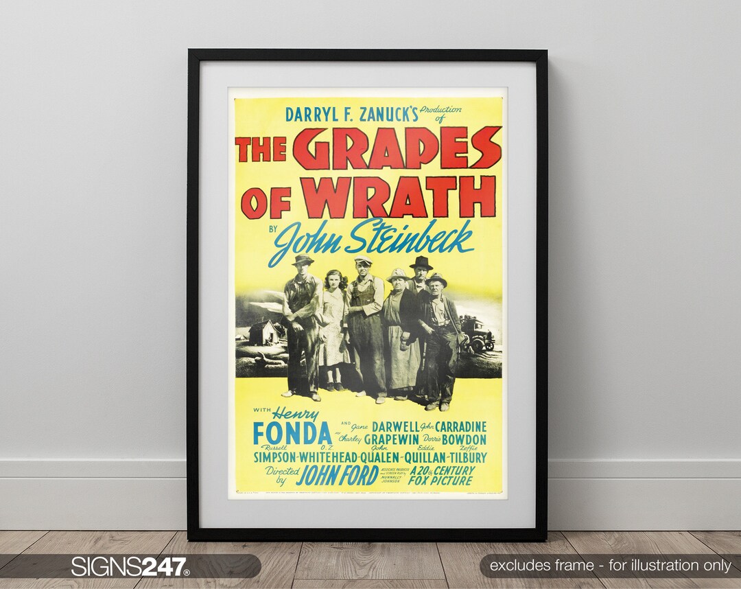 The Grapes of Wrath Movie Poster | Henry Fonda | Jane Darwell | 1940 | Movie Prints for Cinema ...