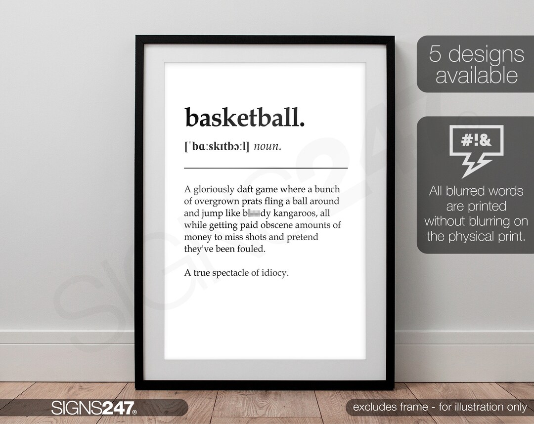 Basketball Poster | RUDE | Basketball Quote Definition Poster | Printed ...