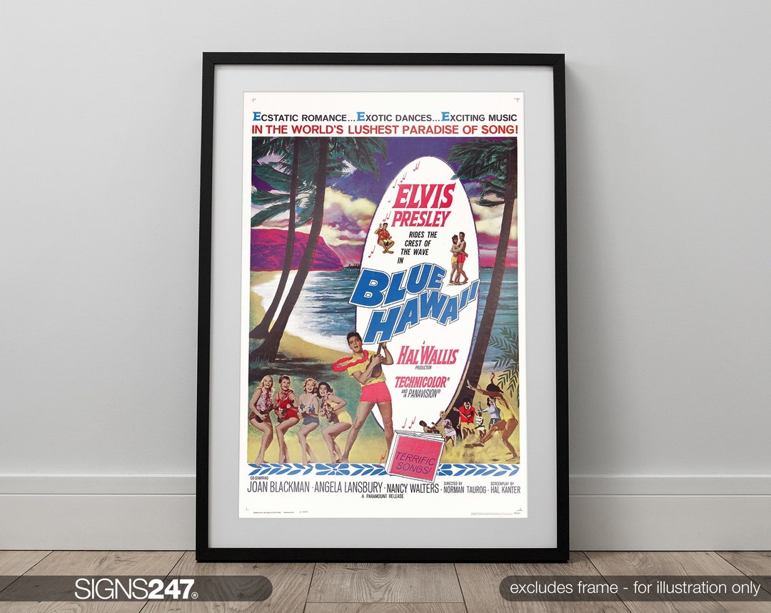 Vintage Blue Hawaii Elvis Presley Poster Classic Old Movie Prints for ...