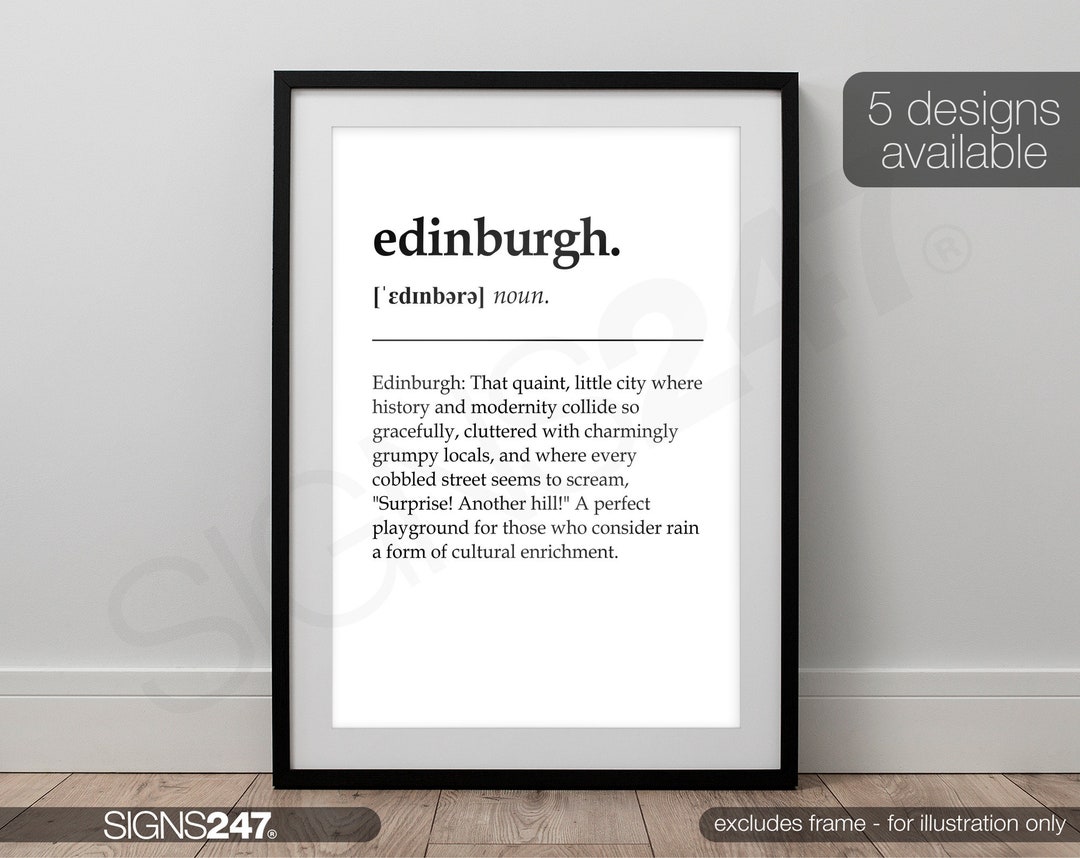 Edinburgh Poster | Edinburgh Quote Definition Poster | Printed Poster ...