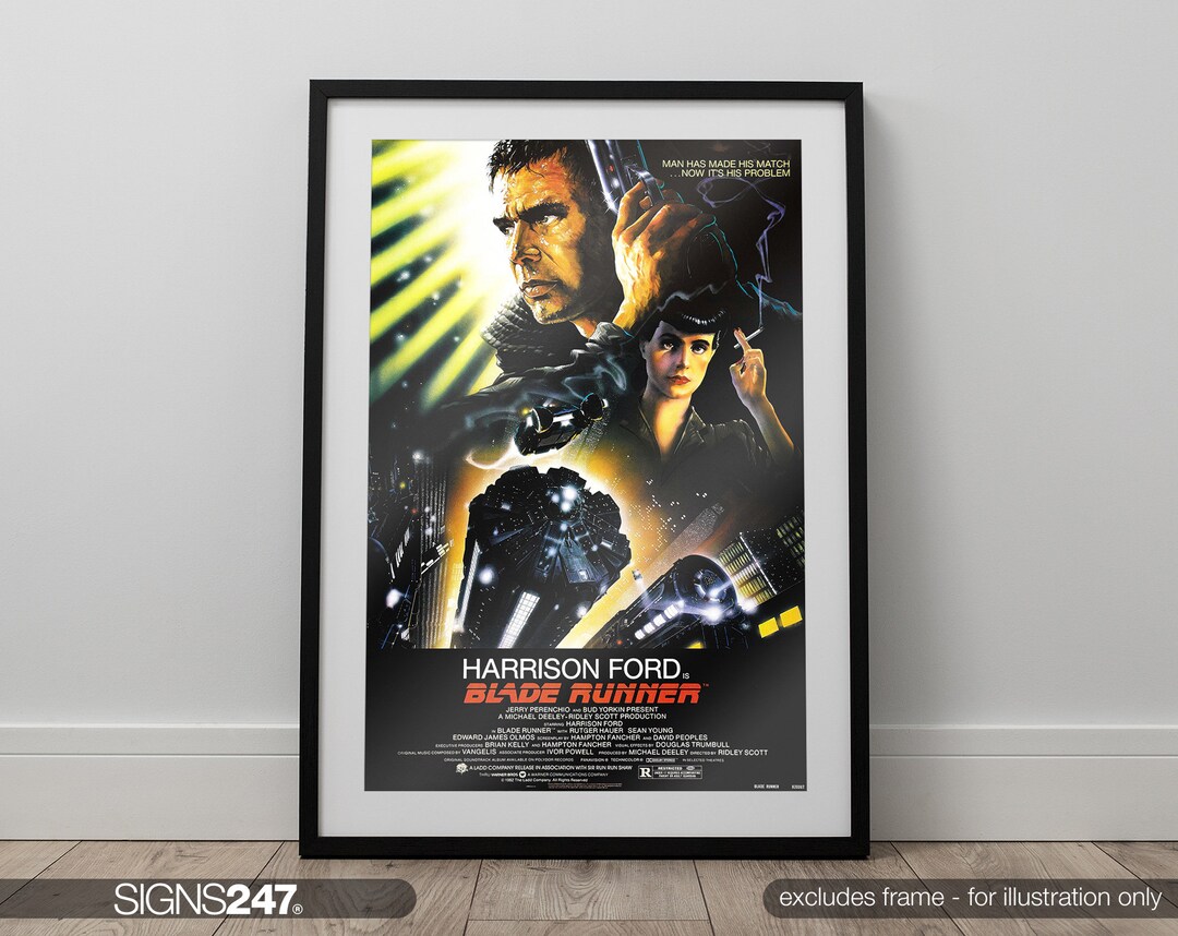 Blade Runner Harrison Ford Movie Poster Movie Prints for Cinema Rooms ...