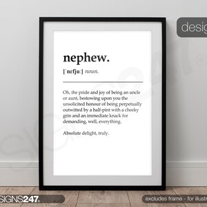 Nephew Poster | Nephew Quote Definition Poster | Printed Poster | Funny ...