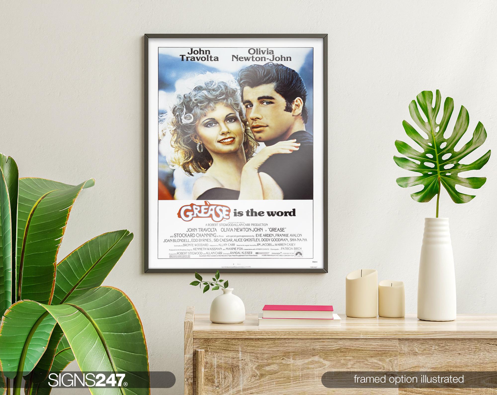 John Travolta Grease Poster | Movie Poster | Movie Prints for Cinema ...