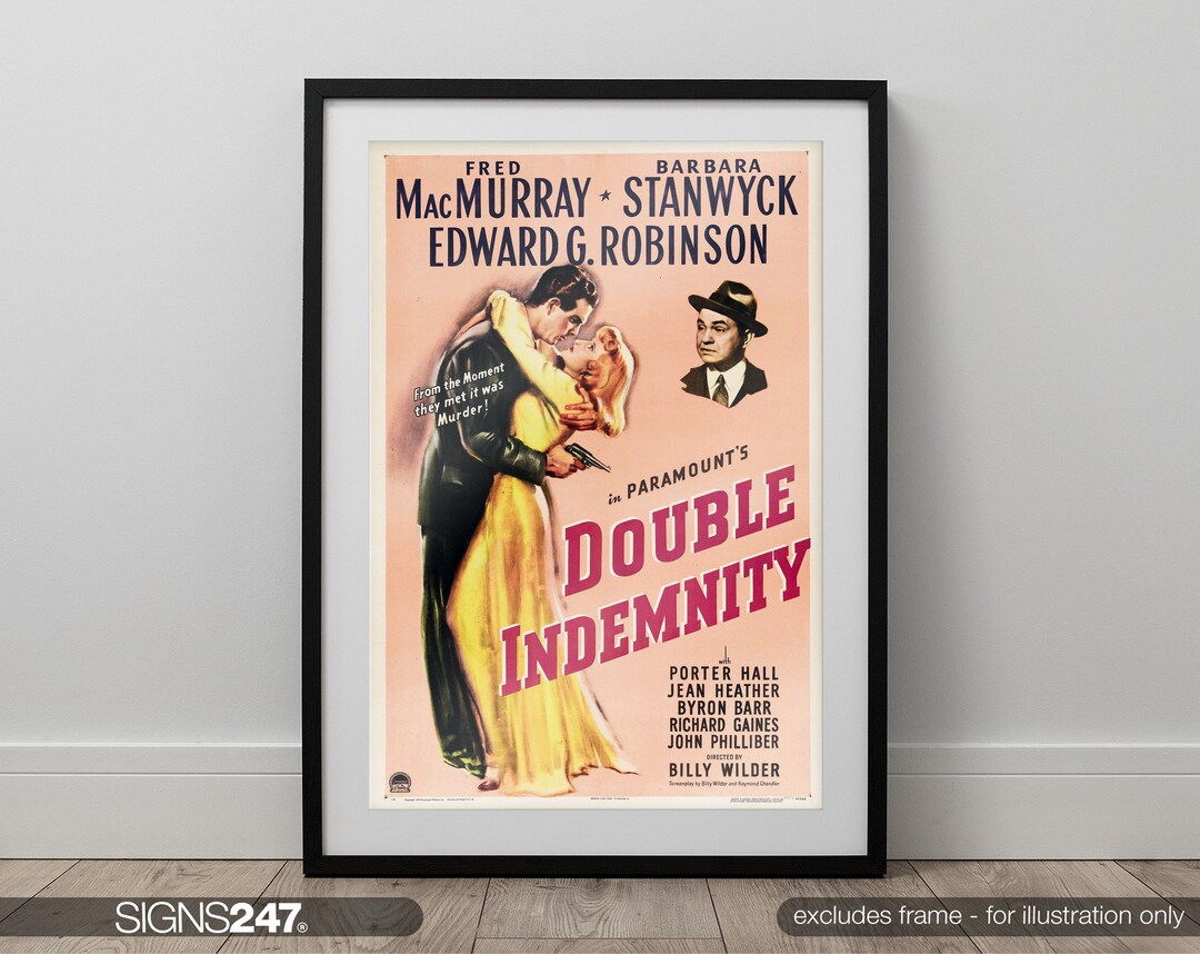 Double Indemnity Poster | Movie Poster | 1944 | Movie Prints for Cinema ...