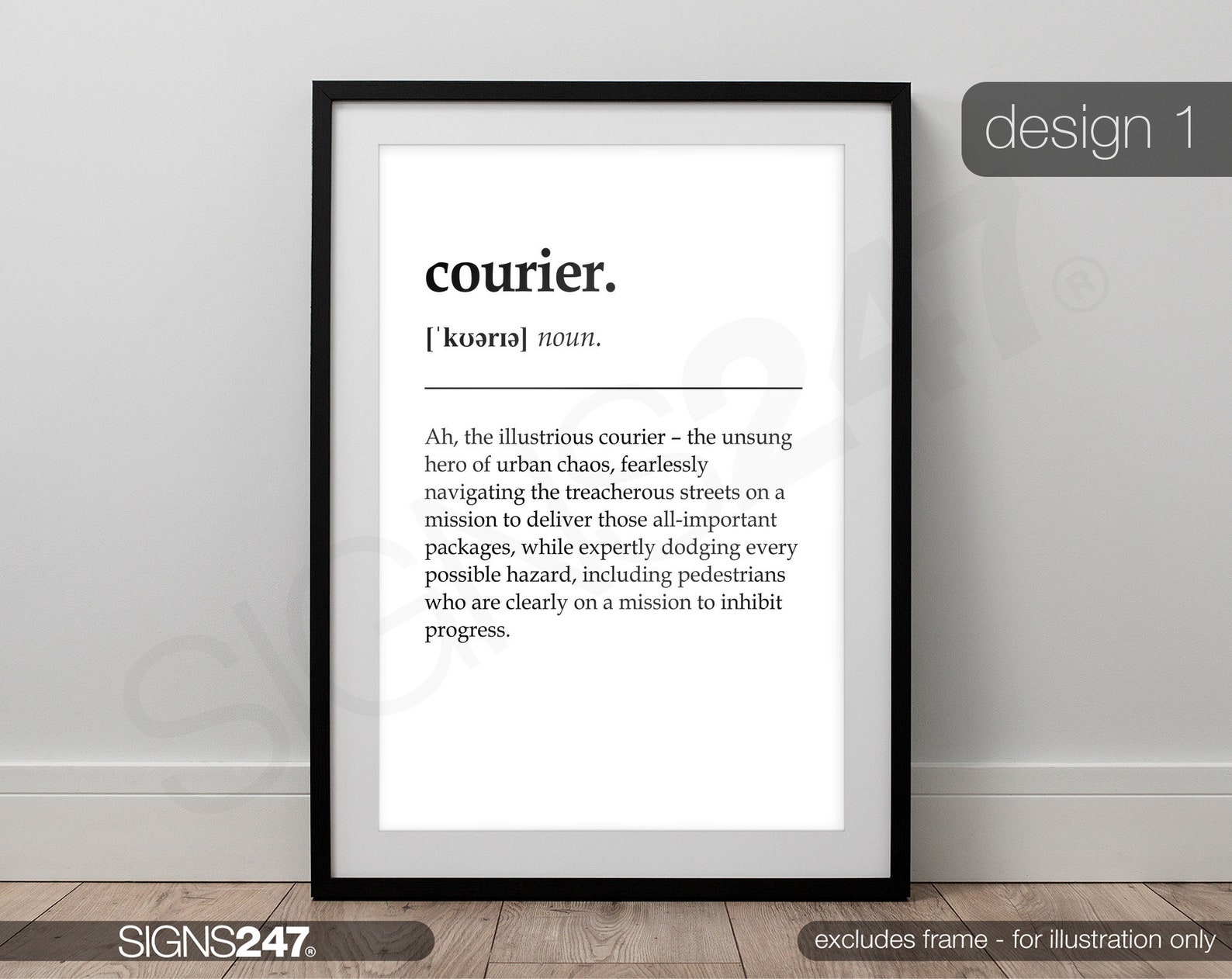 Courier Poster | Courier Quote Definition Poster | Printed Poster ...