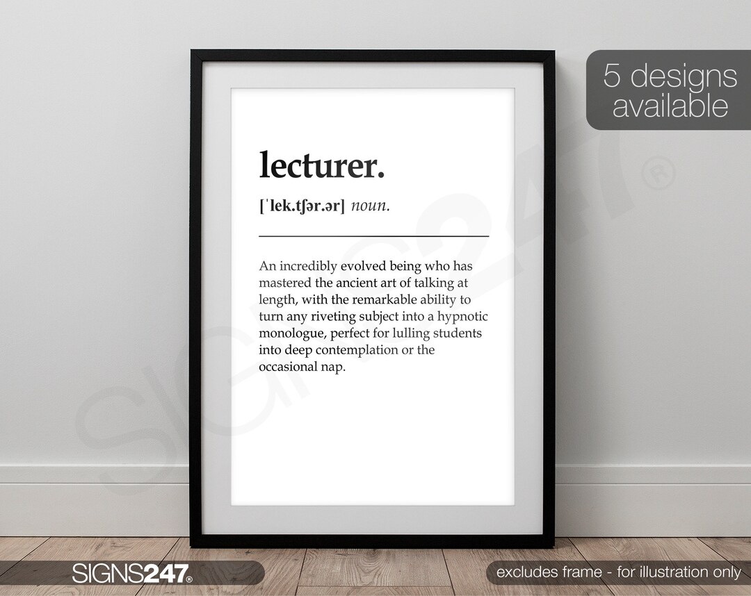 Lecturer Poster | Lecturer Quote Definition Poster | Printed Poster ...