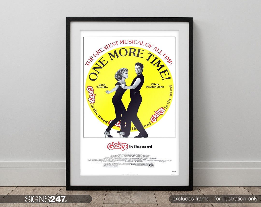 Grease Movie Poster John Travolta Olivia Newton-john 1978 Movie Prints ...