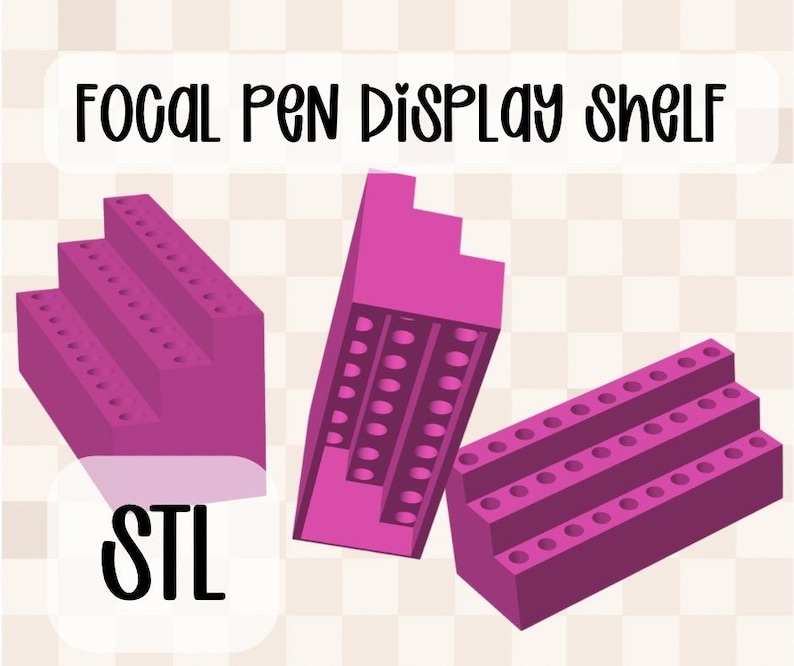 Pen Display Shelf STL/3MF File | Personalized Front Name Plate ...