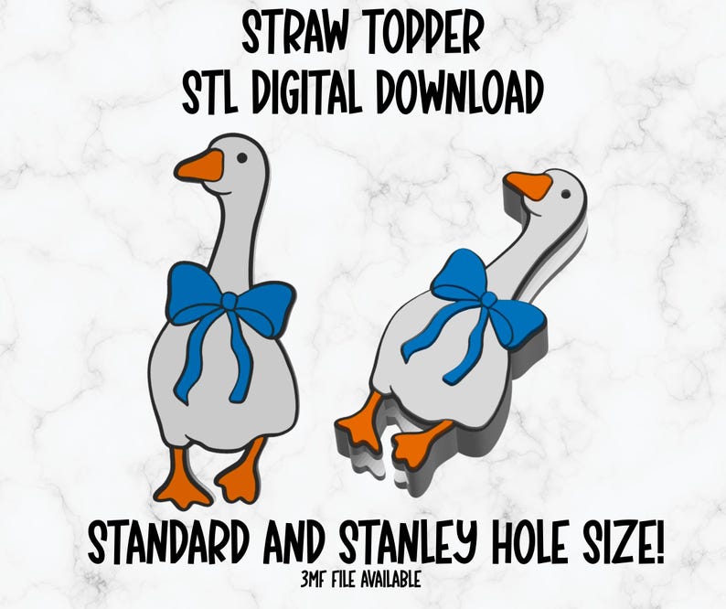 Goose Bow Straw Topper – 3MF |STL File (digital Download) - Etsy