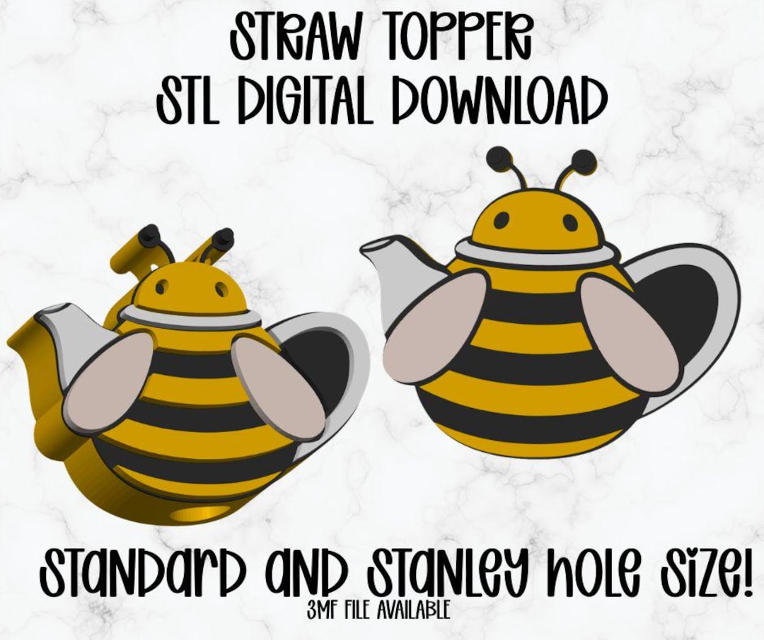 Trendy Tea Pot Bea Straw Topper – 3MF |STL File (digital Download) - Etsy
