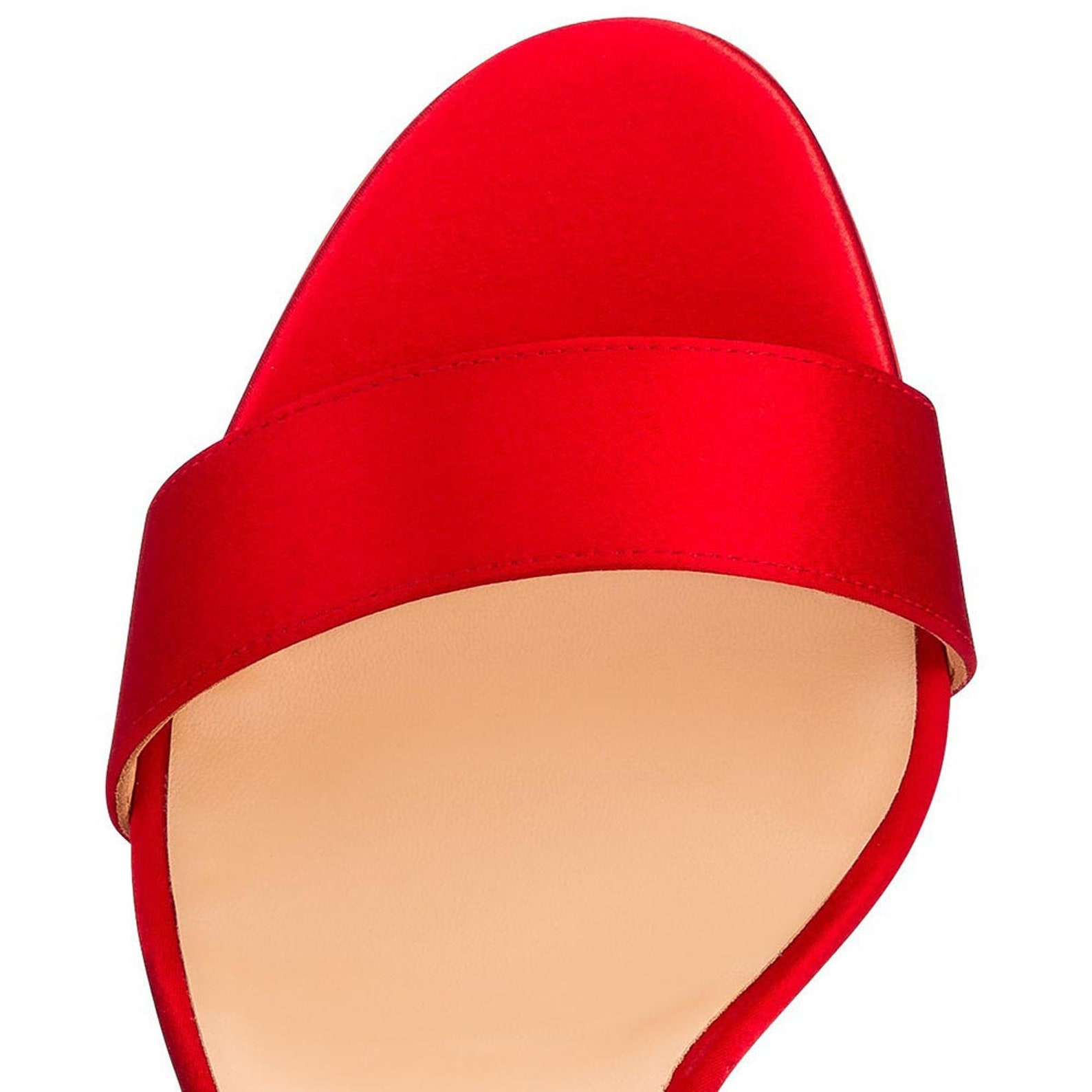 RED SATIN OPEN toe heels satin heels High heels pumps / | Etsy