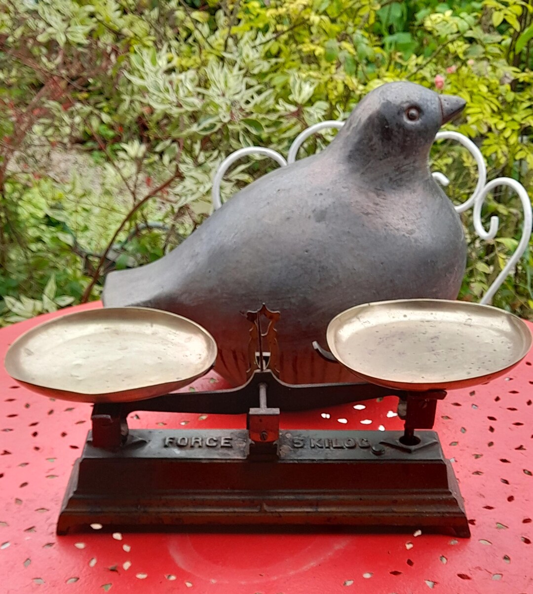 OLD ROBERVAL SCALE // Cast Iron // Brass Trays // 5 Kg - Etsy