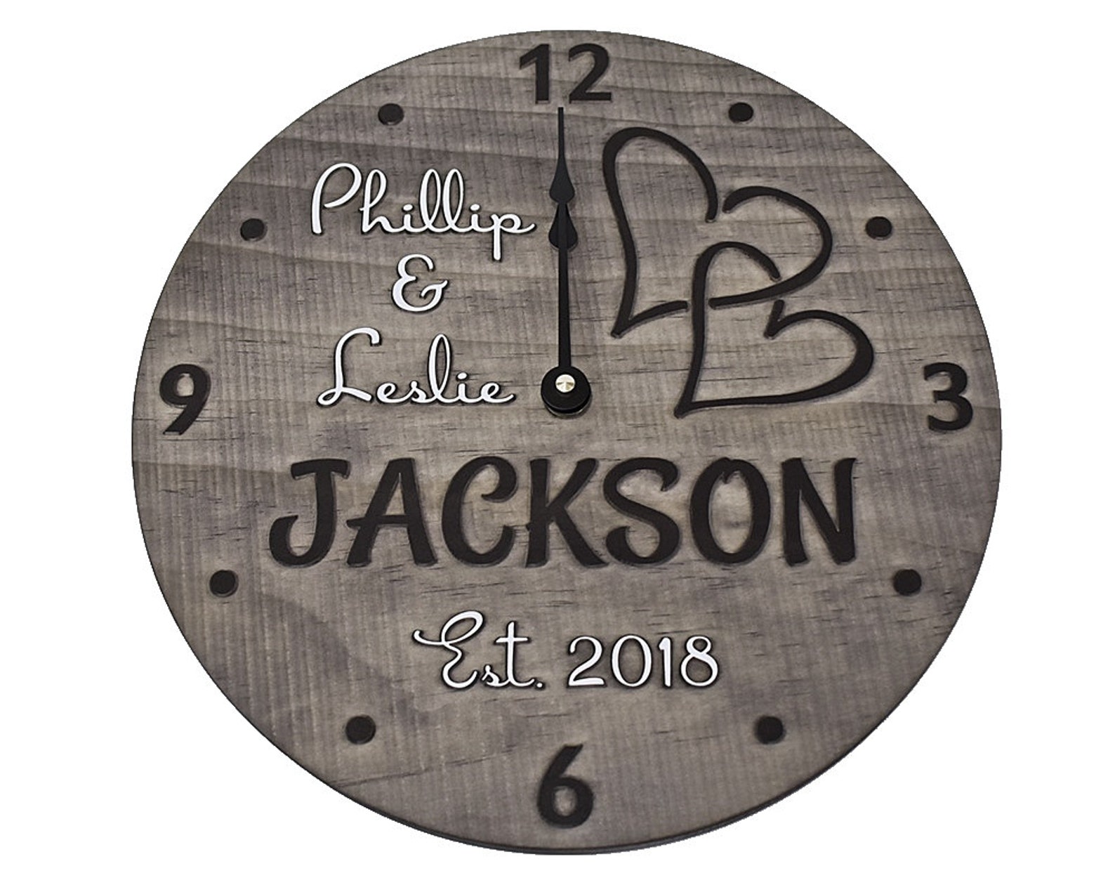 Personalized Wall Clock Wedding Ts For Couple 1st Etsy
