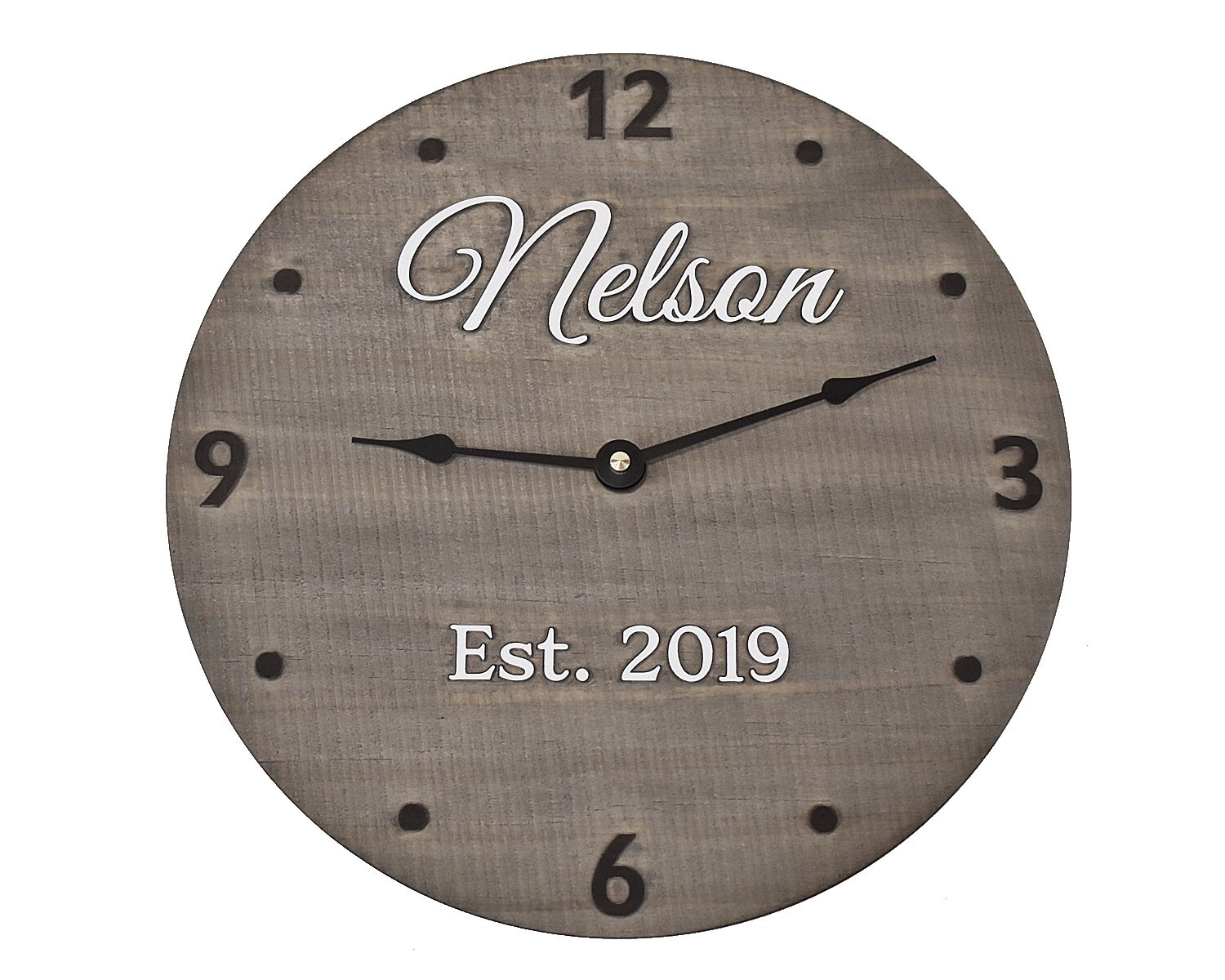 Personalized Wooden Clock with Family Surname and Established | Etsy