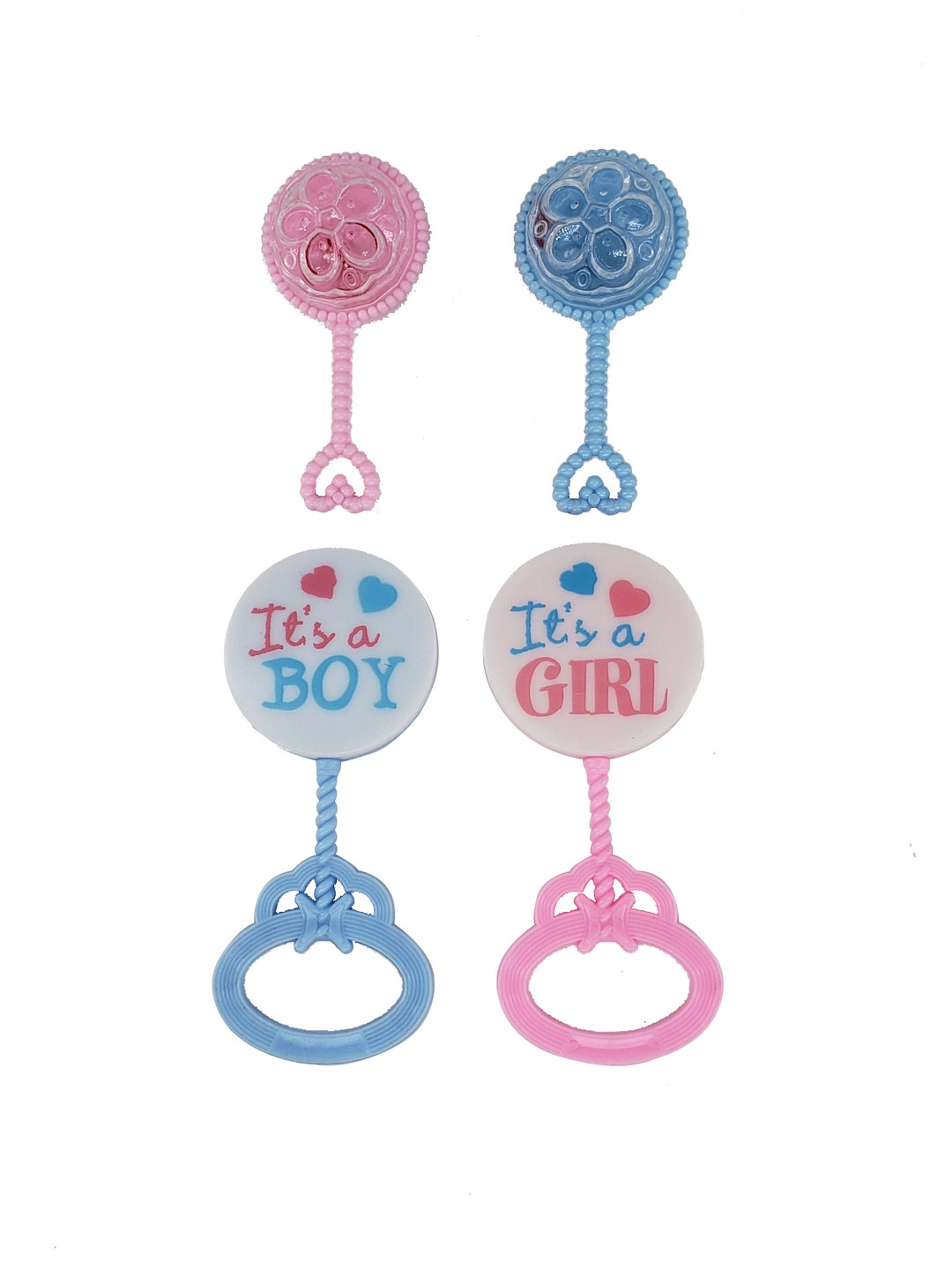 Baby Shower Favors Baby Rattles Plastic It's a Girl/it's a Boy Party ...