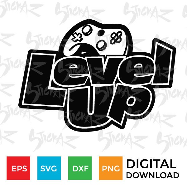 Level Up Controller Xbox Playstation Video game SVG eps | Etsy