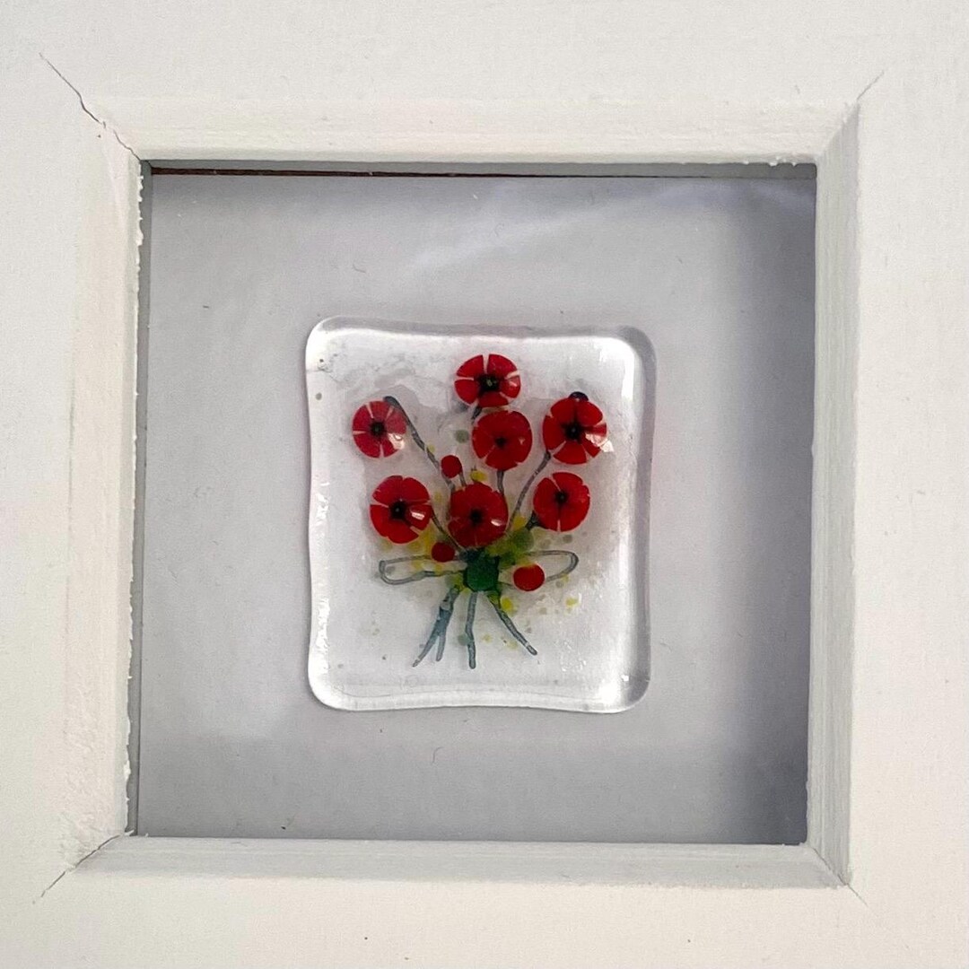 Poppy Picture - Fused Glass Poppy Flowers Picture - Poppies - Poppy ...